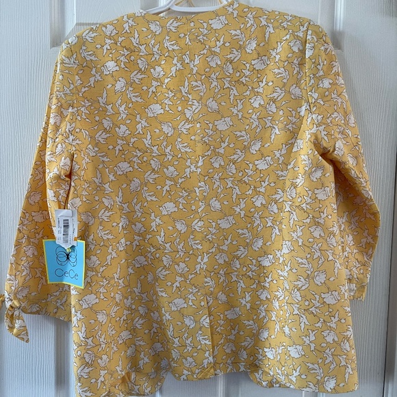 CeCe | Jackets & Coats | Nwt Cece Meadow Monet Blazer Yellow Floral ...